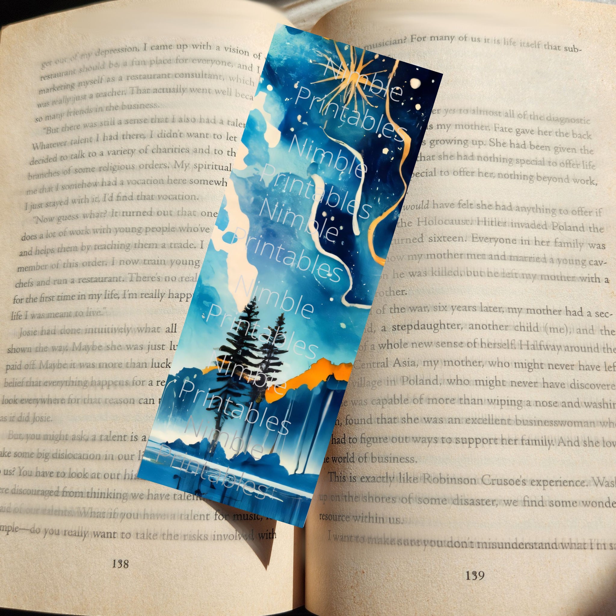 Printable Bookmarks Bundle Night Sky Theme, Digital Downloads, Waterco ...