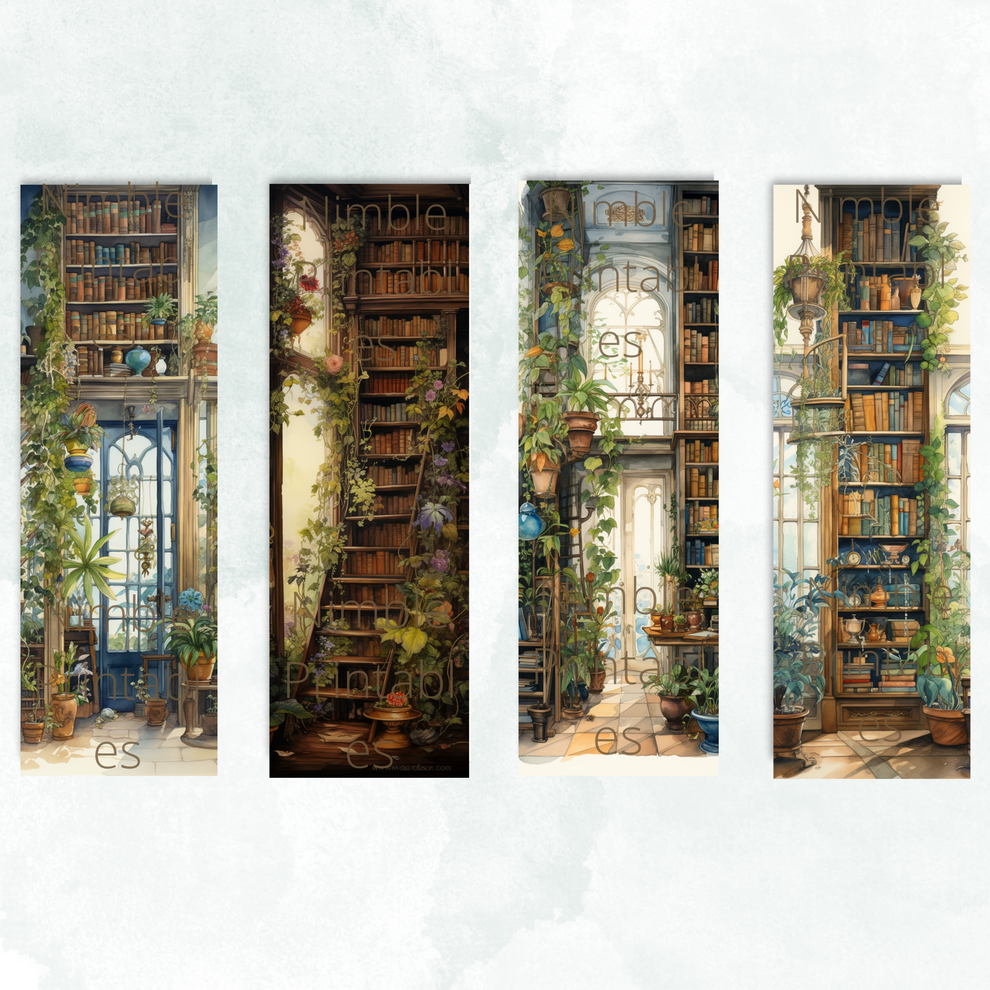 Printable Bookmarks Bundle Botanical Academia, Fantasy Bookmarks Digit ...